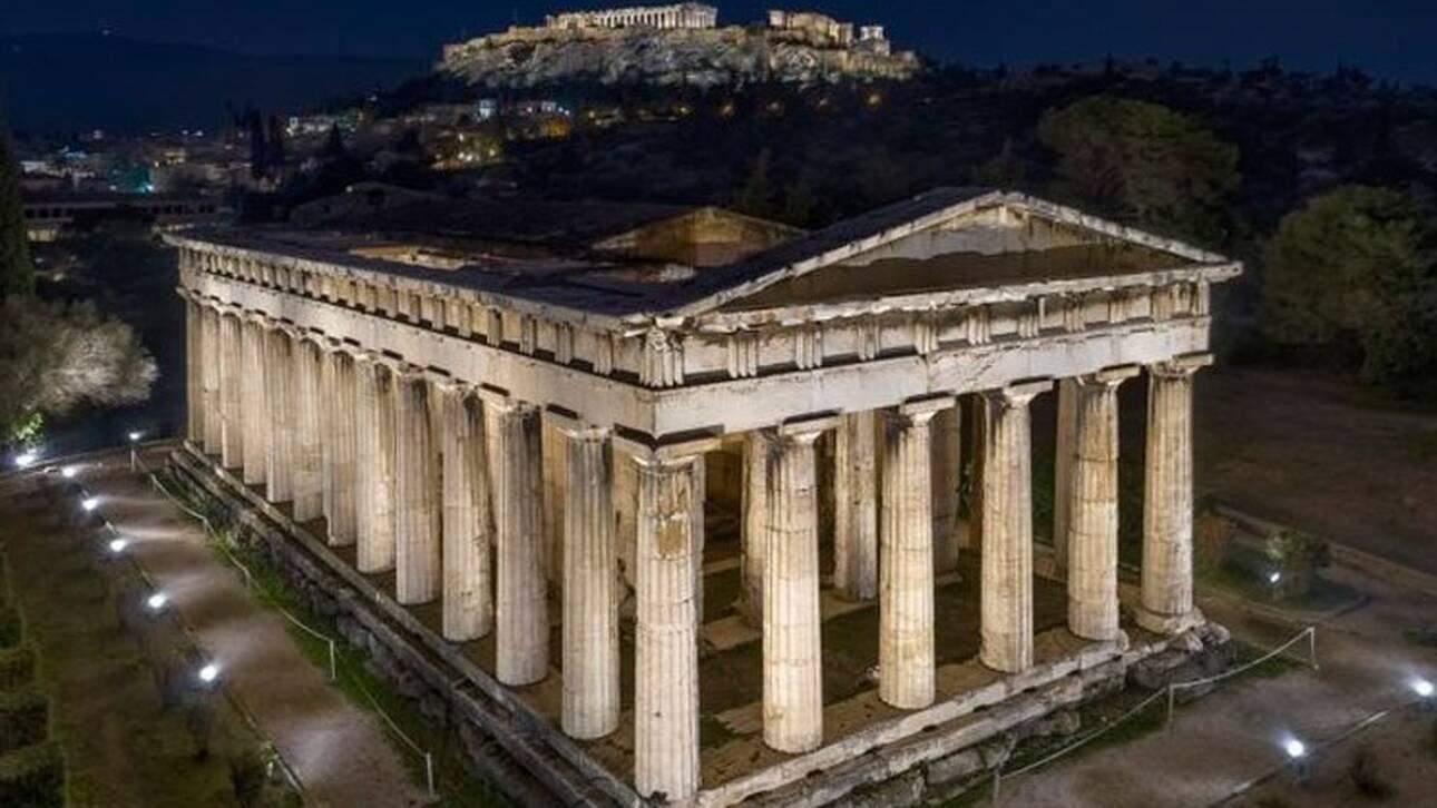Ολοκληρώθηκε ο φωτισμός της Ακρόπολης – Με το ναό του Ηφαίστου και το ...